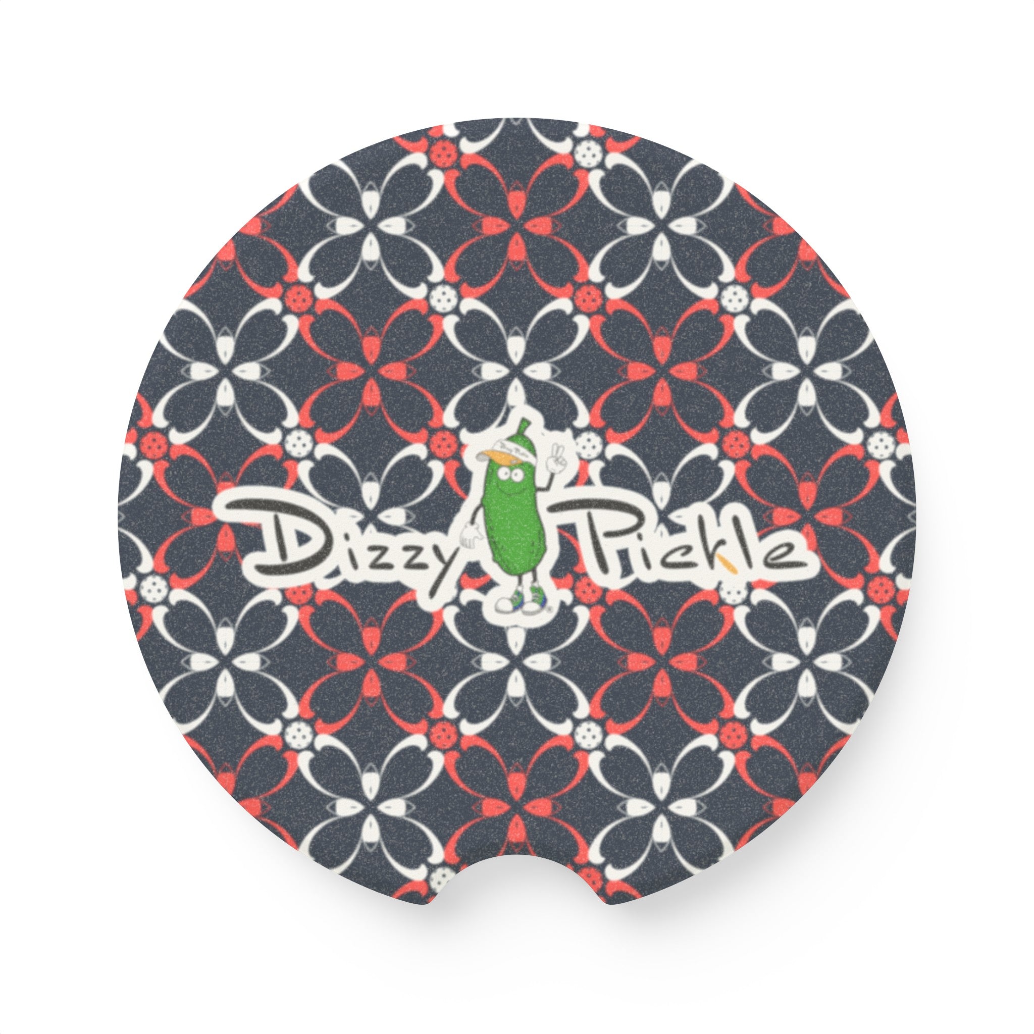 Dizzy Pickle Van Petals Navy Blue Soapstone Car Coaster – dizzyp